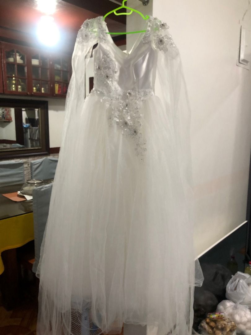 Plain White Gown for Wedding I Sagala I Flores De Mayo I Formal Event I Prenup Shoot, Women's ...