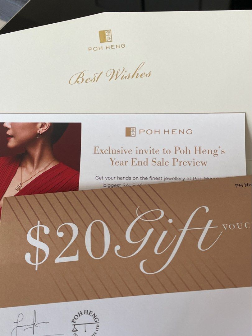 Poh Heng gift voucher, Tickets & Vouchers, Vouchers on Carousell