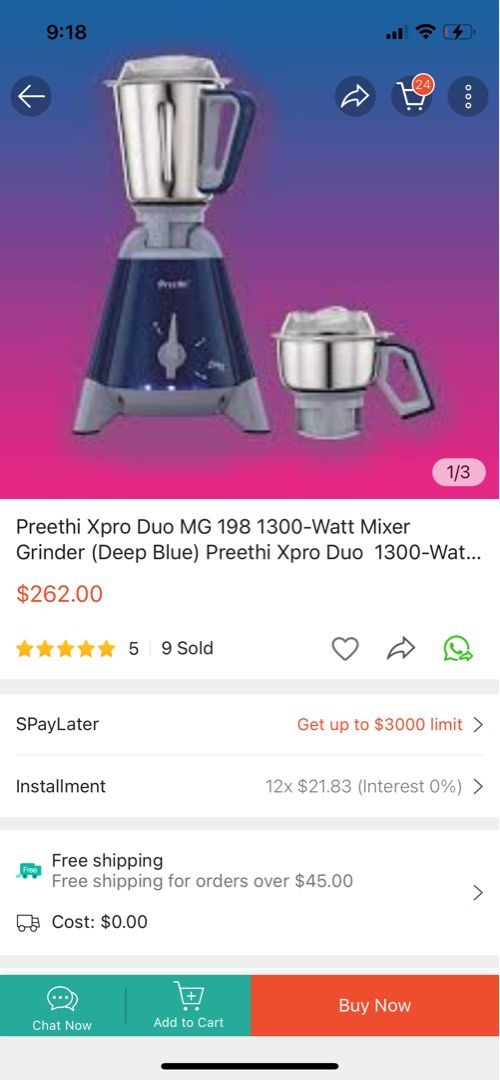 Preethi blender grinder 1300W, TV & Home Appliances, Kitchen Appliances ...