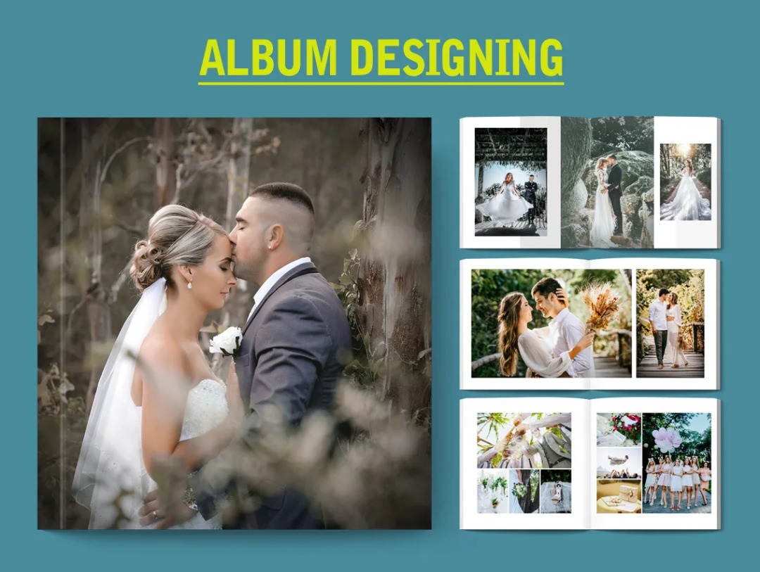 Premium , Elegant, Minimalist, Modern Photo album design for wedding ...