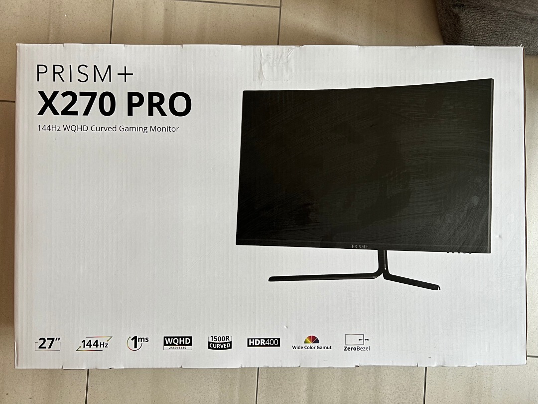 PRISM+ X270 Pro 27'' QHD 144Hz Curved Gaming Monitor, Computers & Tech ...