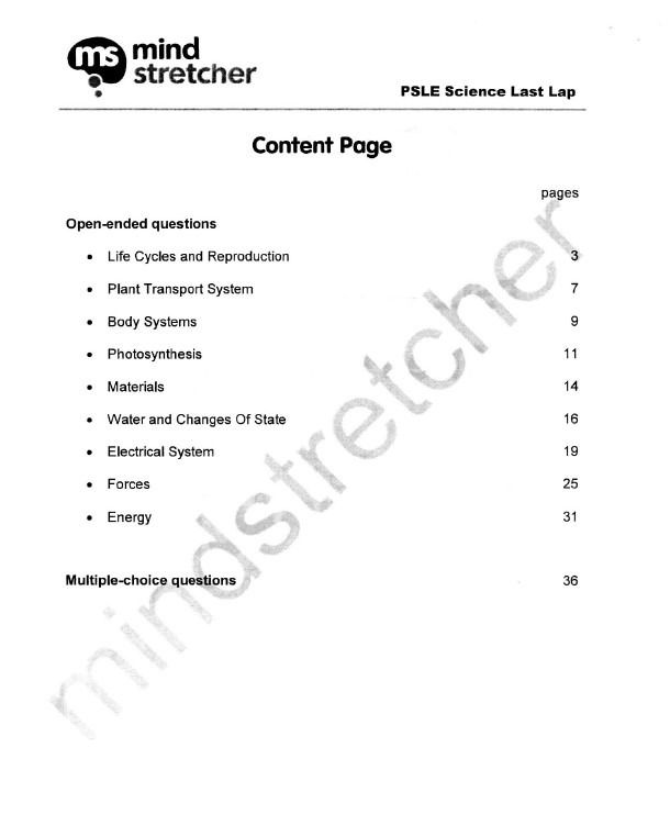 PSLE P6 Science Notes Revision Practices / Science Answering technique ...
