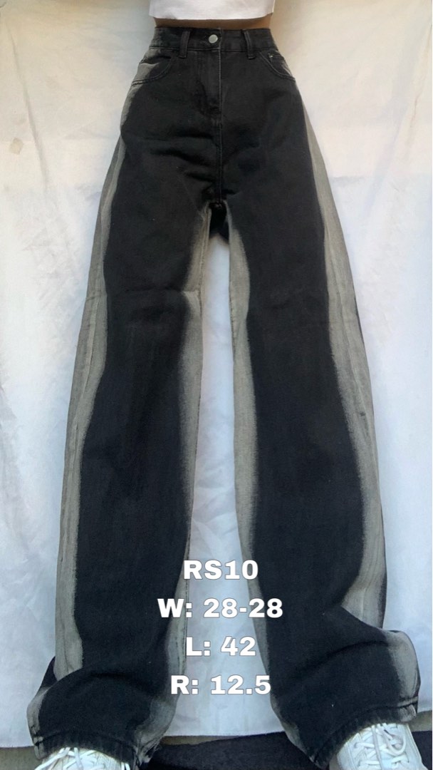 RARE WIDELEG TWO-TONE DENIM PANTS, Women's Fashion, Bottoms, Jeans on ...