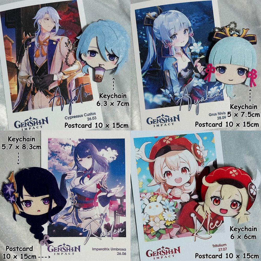 [READYSTOCKS] Genshin Impact Keychain Handmade Genshin Keychain Genshin Print Genshin Ayaka ...