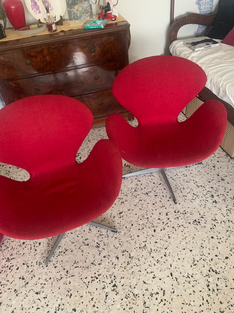 Red Lounge Spin Chair, Furniture & Home Living, Furniture, Chairs on ...