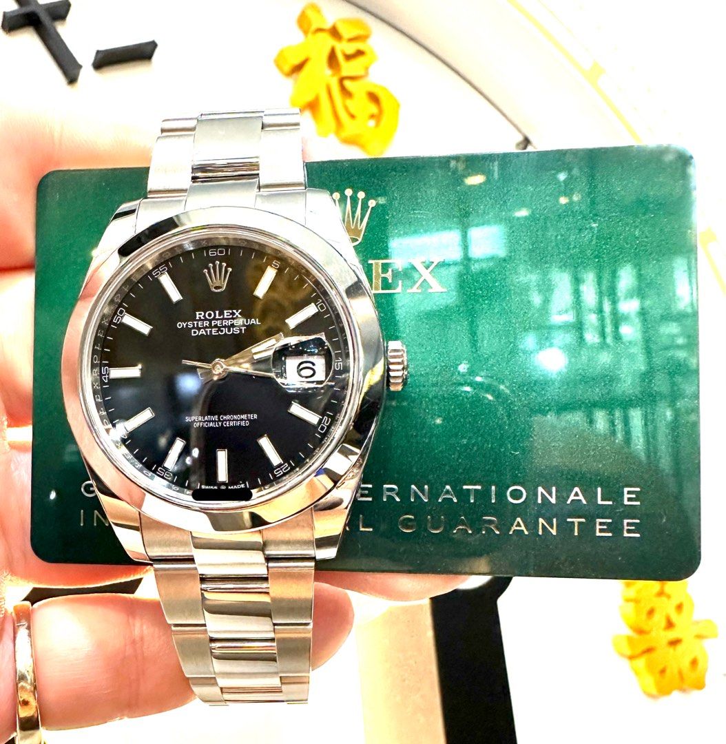 Rolex 126300 datejust oyster black, Luxury, Watches on Carousell