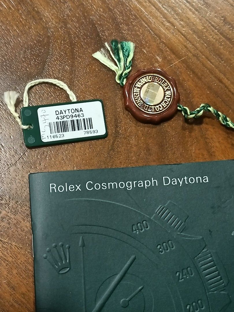 Rolex Daytona booklet and Red tags and green tag Set, Luxury, Watches ...