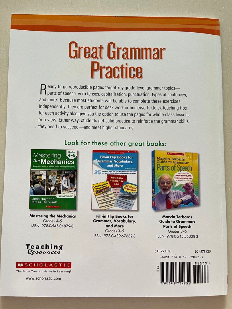 SCHOLASTIC: Great Grammar Practice, Hobbies & Toys, Books & Magazines ...