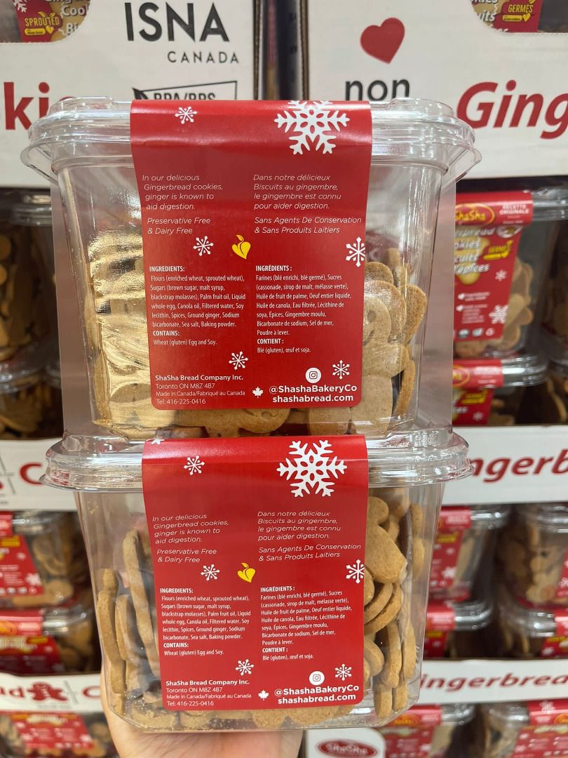 ShaSha Gingerbread Cookies 薑餅人餅乾 2 x 450g, 嘢食 & 嘢飲, 包裝食物&即食食物 - Carousell