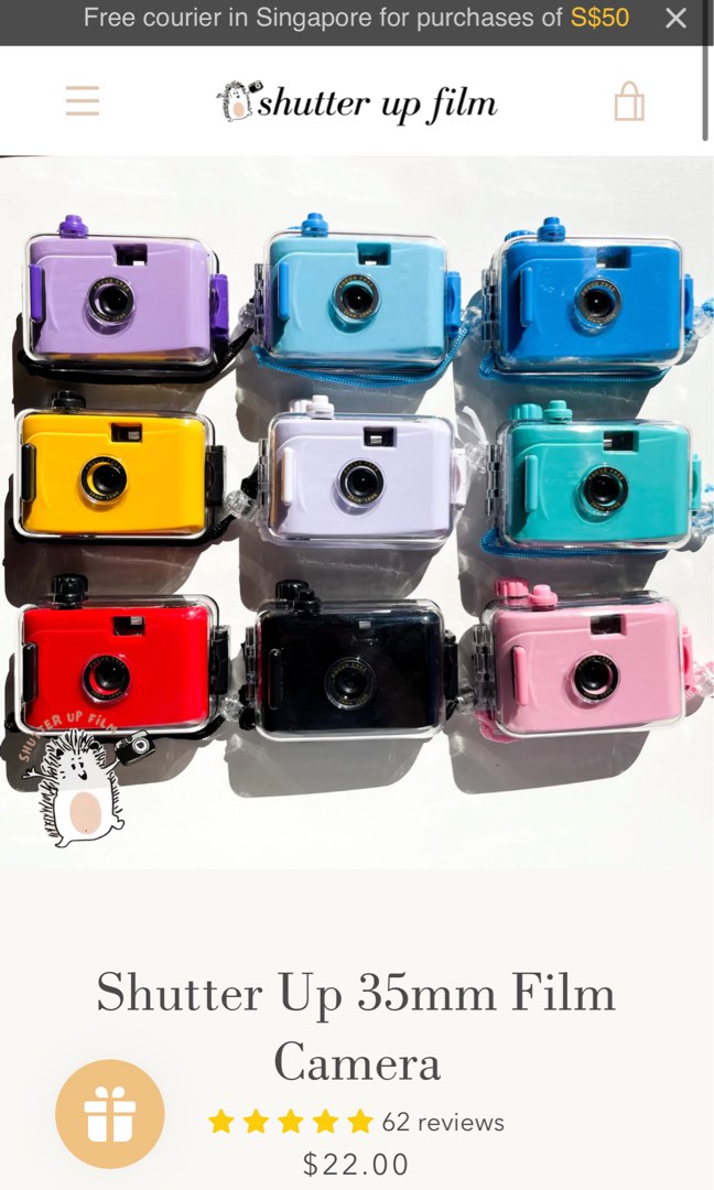 Shutter up white film camera, Photography, Cameras on Carousell