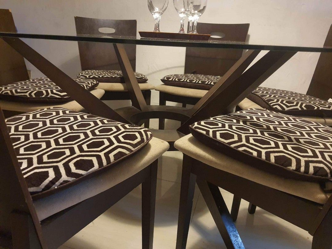 Six sitter dining round table, Furniture & Home Living, Furniture ...