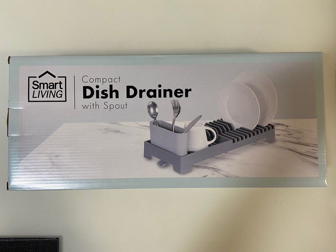 Smart Living Compact Dish Drainer with Spout, Furniture & Home Living ...