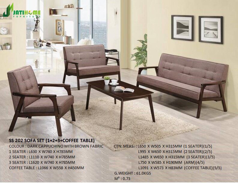 Sofa set kayu solid, Furniture & Home Living, Furniture, Sofas on Carousell