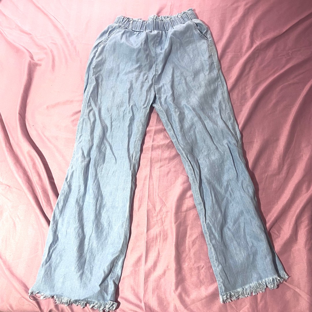 Soft denim light blue pants, Women's Fashion, Bottoms, Jeans on Carousell