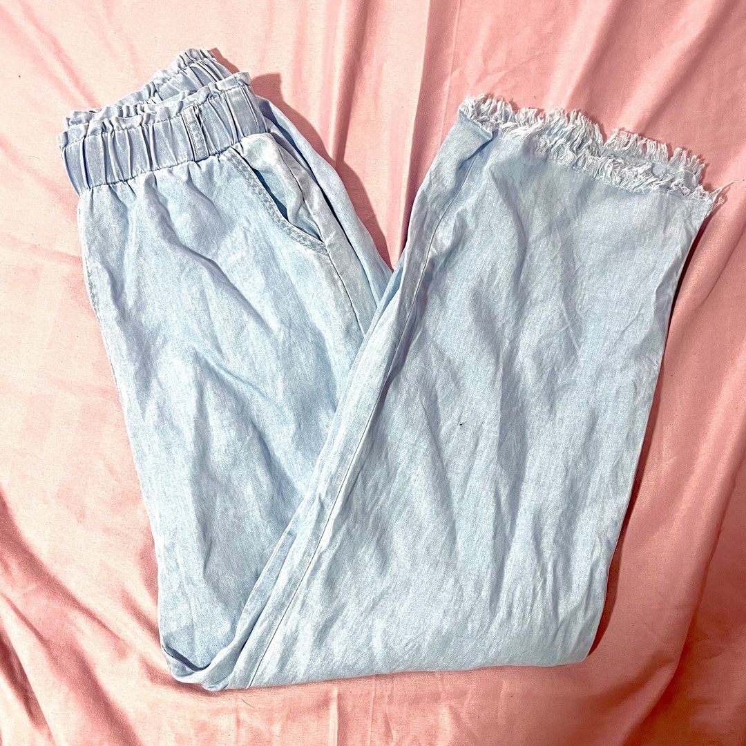 Soft denim light blue pants, Women's Fashion, Bottoms, Jeans on Carousell