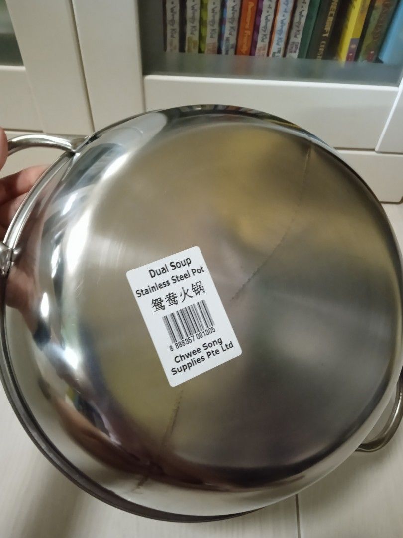 Stainless Steel Twin Divided Pot, Furniture & Home Living, Kitchenware ...
