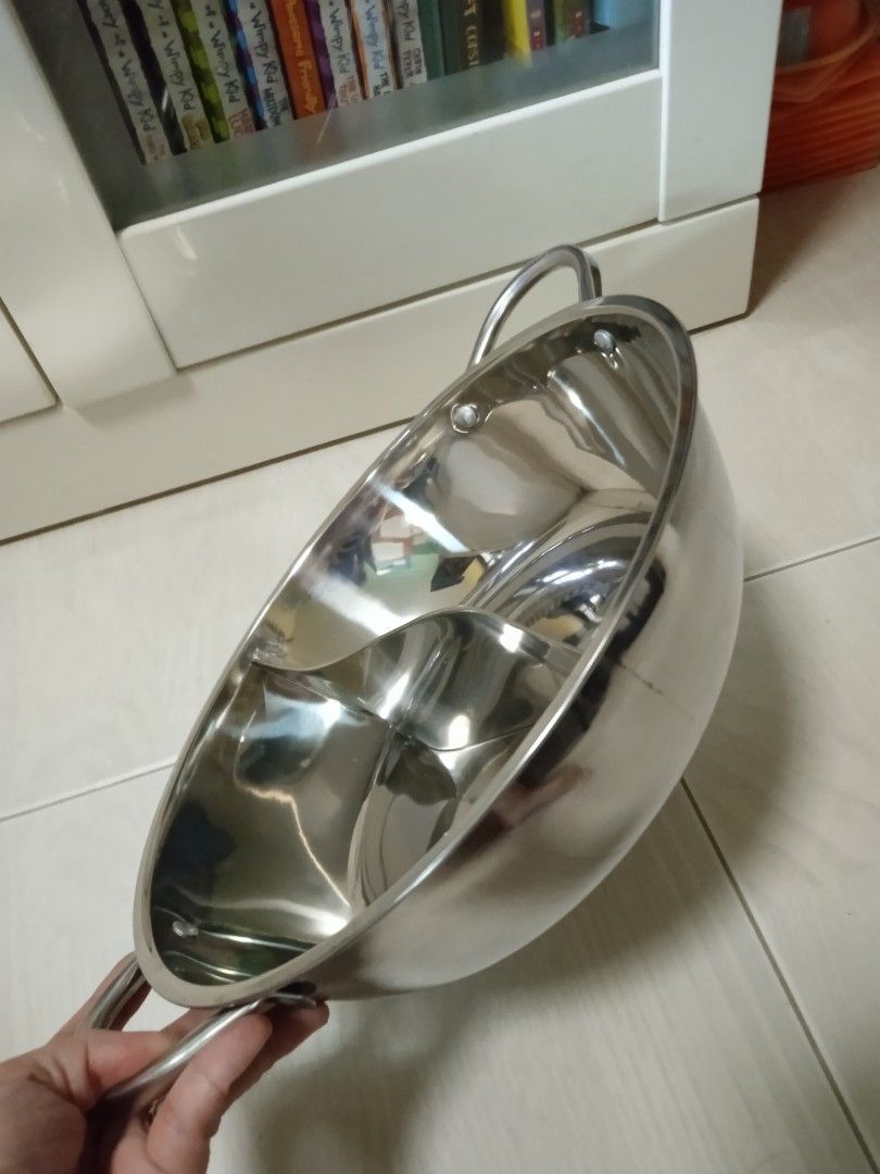 Stainless Steel Twin Divided Pot, Furniture & Home Living, Kitchenware ...