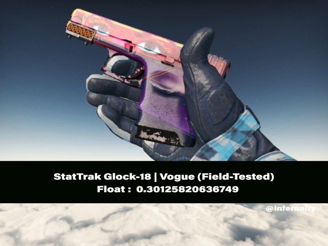 StatTrak Glock-18 Vogue FT CSGO SKINS KNIVES, Video Gaming, Gaming ...