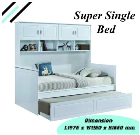 SUPER SINGLE BED /PULL OUT BED/STORAGE BED/BEDFRAME WITH PULL OUT/BED ...