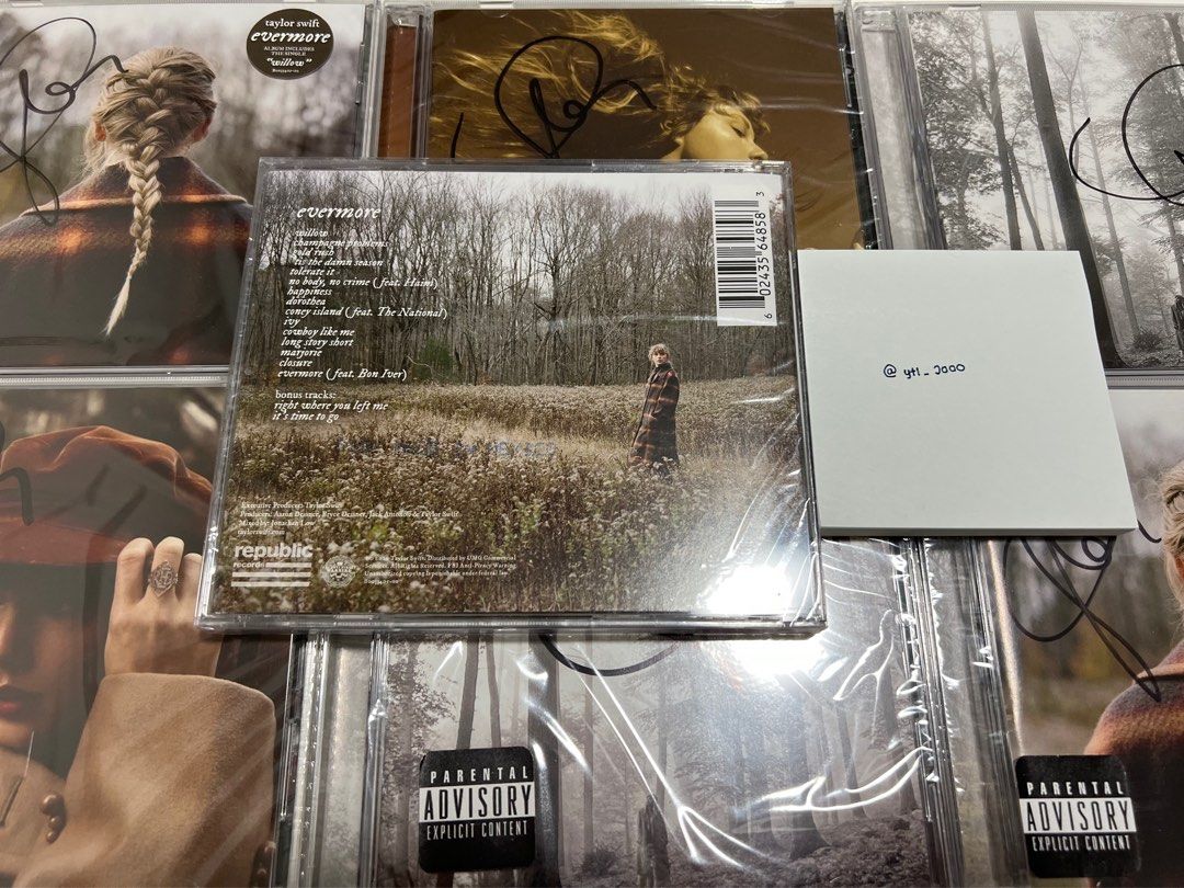Taylor Swift Evermore CD (US Version), Hobbies & Toys, Music & Media ...