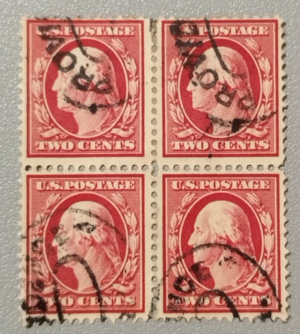 USA Washington 2c block of 4 #SKE286, Hobbies & Toys, Memorabilia ...