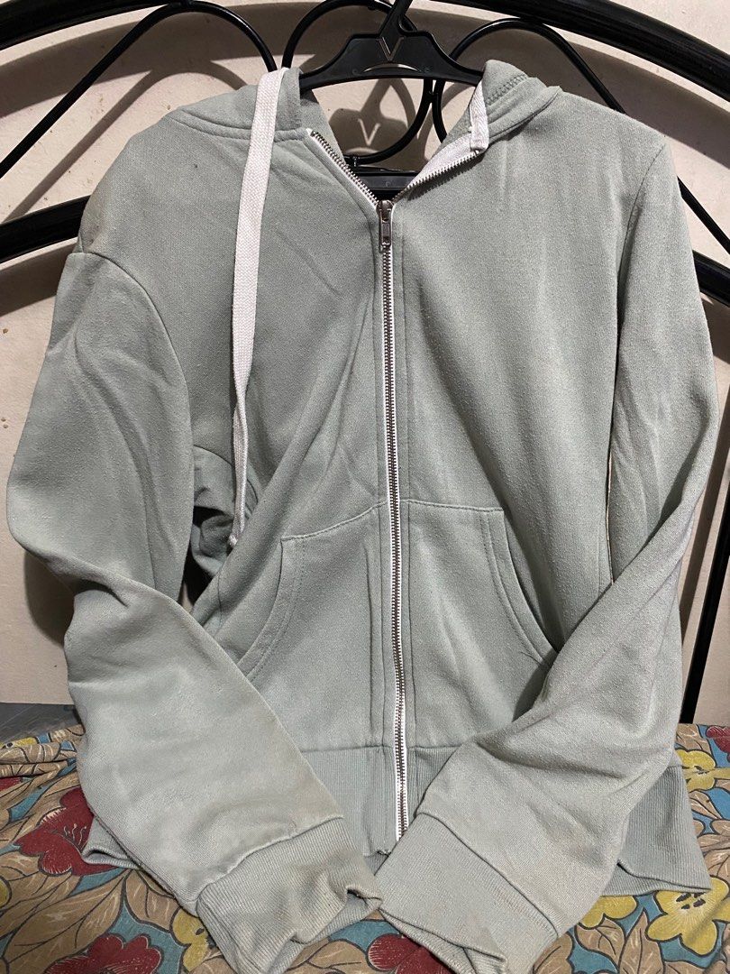 USED Sage Green Jacket Sage Green Hoodie, Women's Fashion, Coats ...