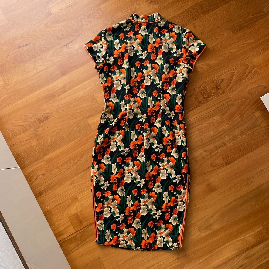 Vintage 1980s Orange Blossom Cheongsam Qipao Dress, Women's Fashion ...