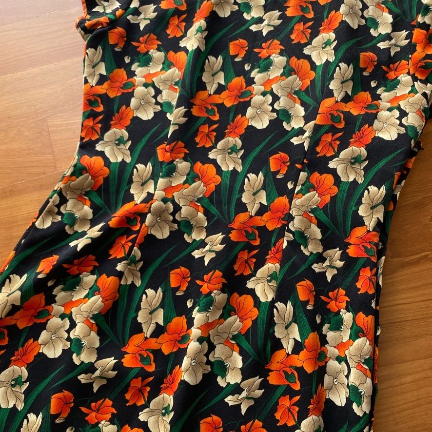 Vintage 1980s Orange Blossom Cheongsam Qipao Dress, Women's Fashion ...