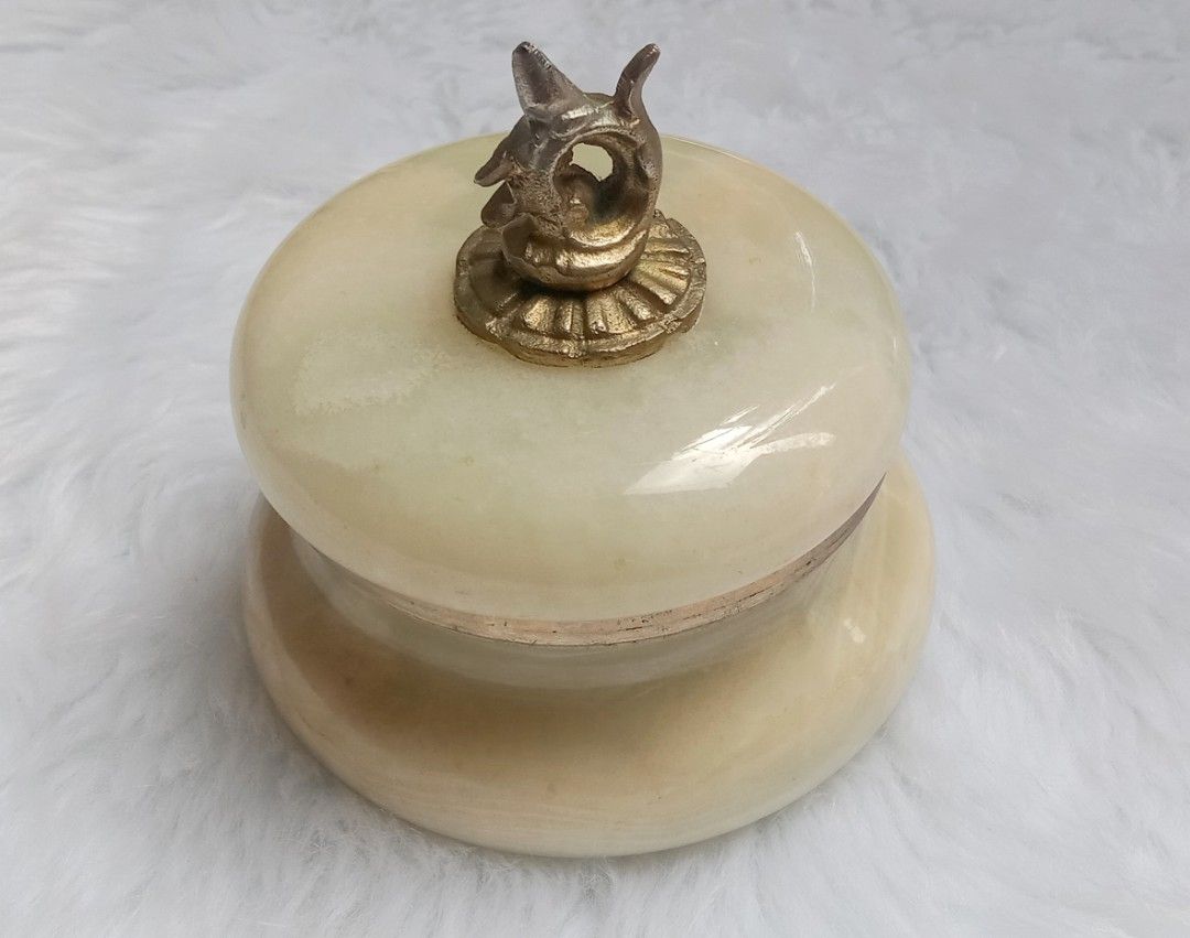 Vintage Carved Marble Trinket Box, Furniture & Home Living, Home Decor ...