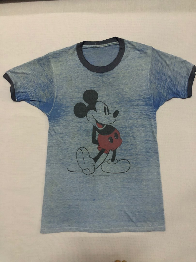 Vintage Mickey Mouse ringer 50/50, Men's Fashion, Activewear on Carousell