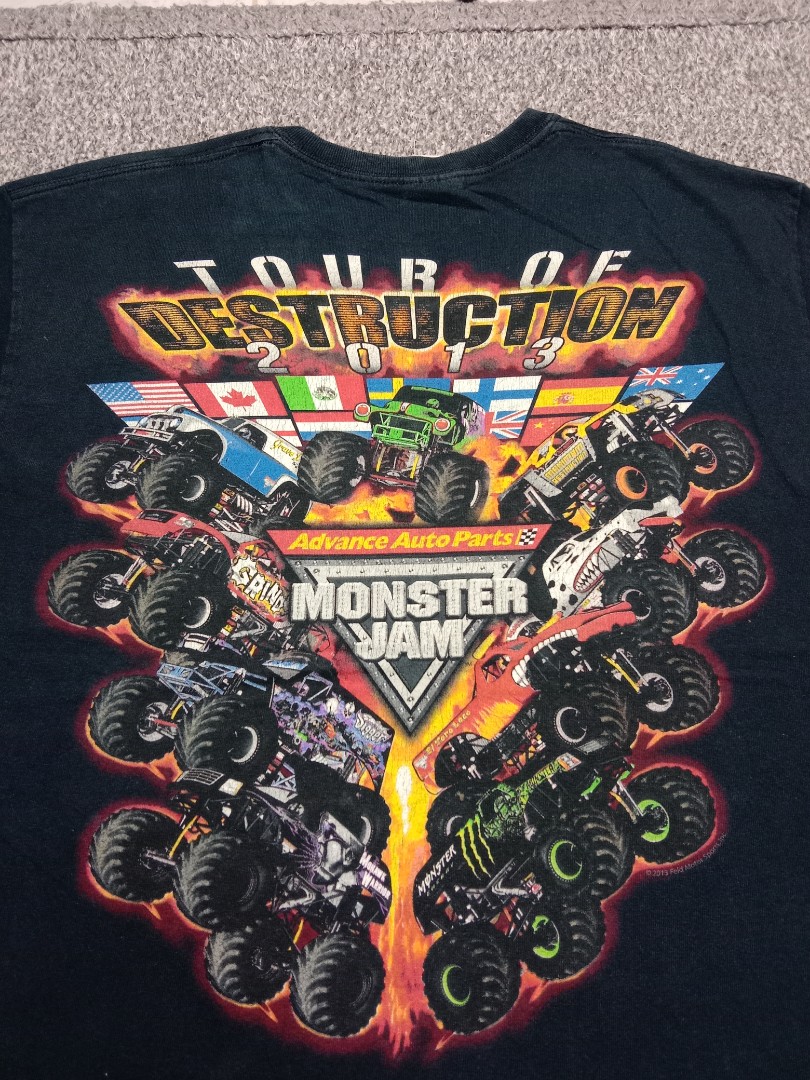 Vintage Monster Jam Tshirt x Motorsport, Men's Fashion, Tops & Sets ...