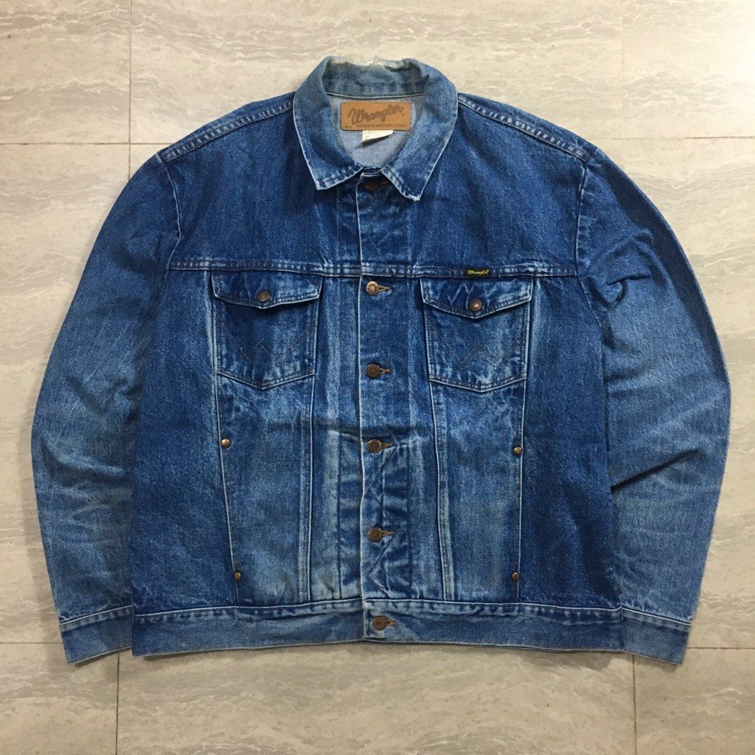Vintage Wrangler Mens Blue Rugged Chore Denim Cowboy Trucker Jacket ...