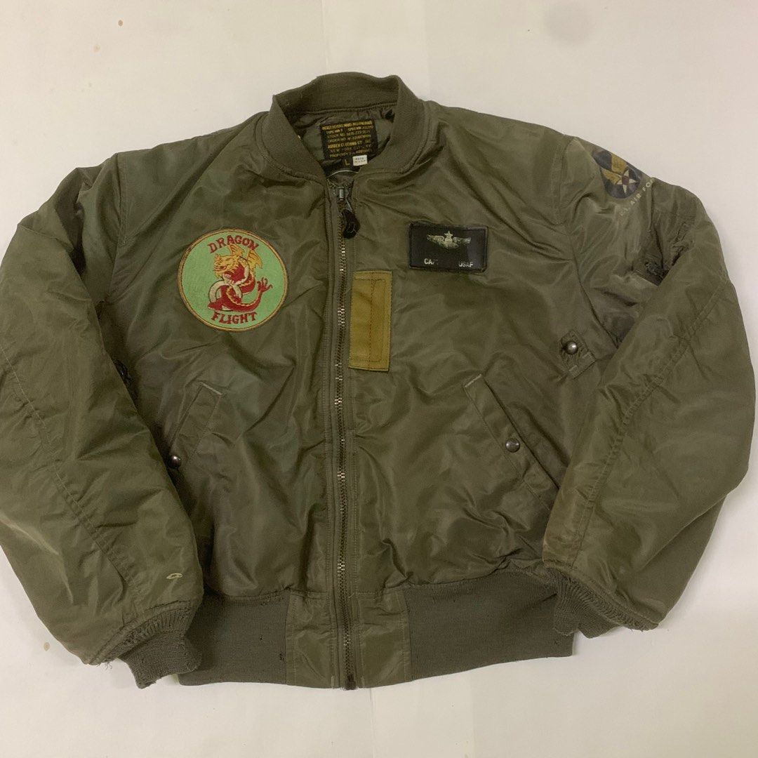 Vtg Avirex Usa Made Dragon Flight Bomber Jacket USAF, Men's Fashion ...