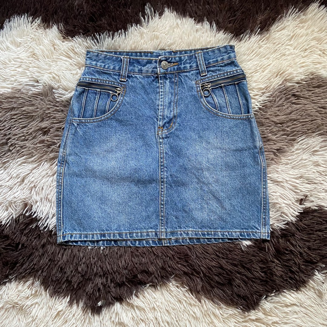 W: 25 Classic faded hard denim skirt, Women's Fashion, Bottoms, Skirts ...
