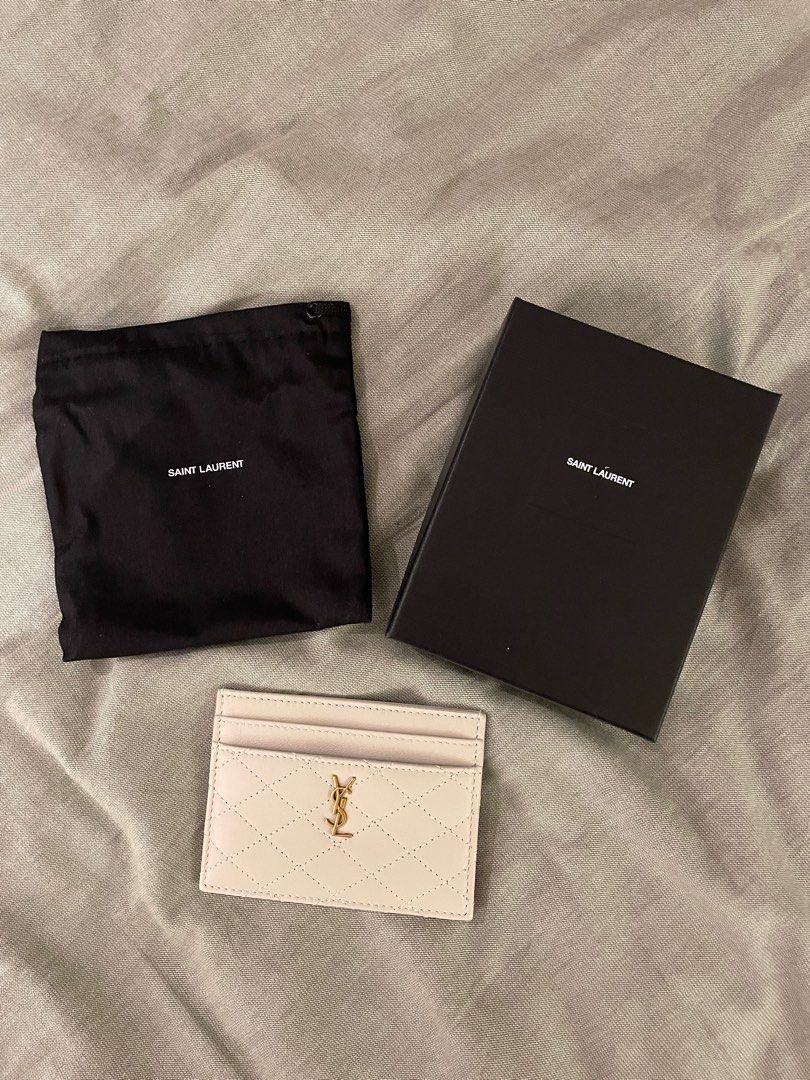 YSL Card holder Monogram- Light biege/white, Women's Fashion, Bags ...