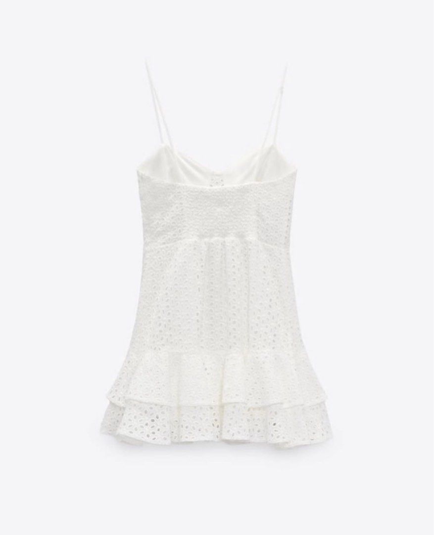 Zara White Ruffled Dress, Women's Fashion, Dresses & Sets, Dresses on ...