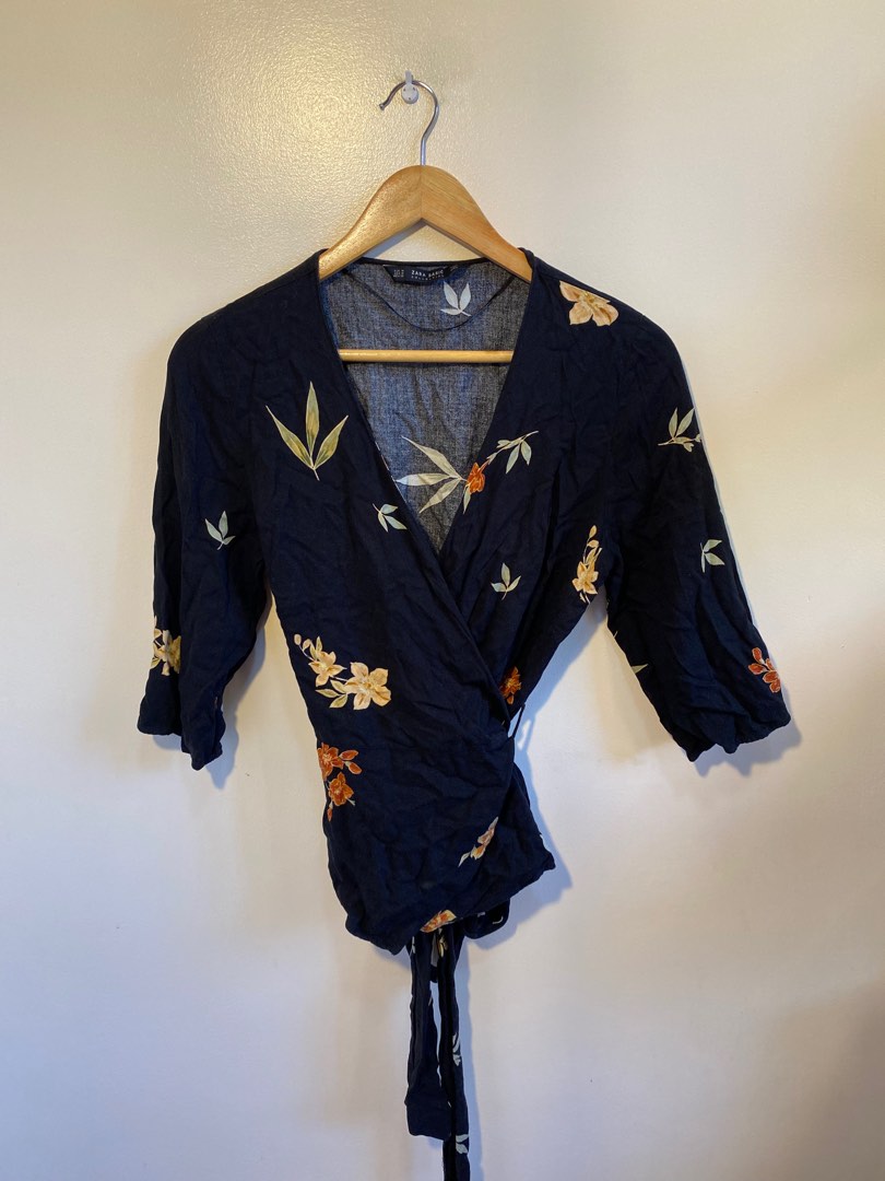 ZARA WRAP AROUND TOP, Women's Fashion, Tops, Blouses on Carousell