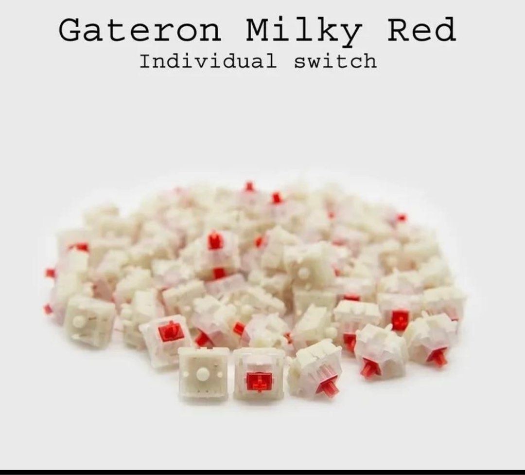 120pcs）紅軸 GATERON MILKY RED (LINEAR) Mechanical Switch for Mechanical ...