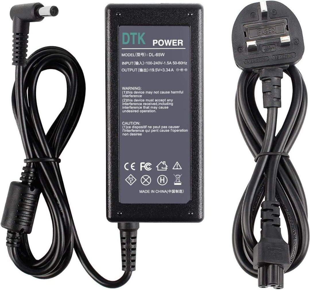 1316) DTK 19.5V 3.34A 65W Laptop Charger for Dell Notebook Computer PC ...