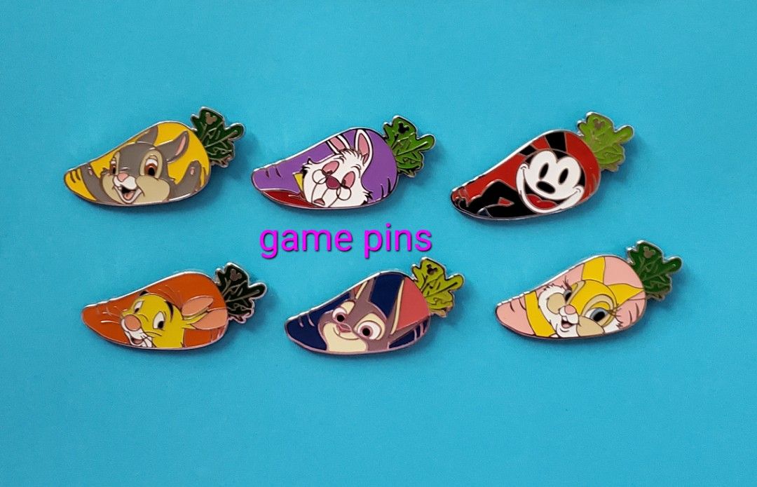 迪士尼 蘿蔔系列 Disneyland game carrot pins 1 套 6 個 : thumper / white rabbit ...