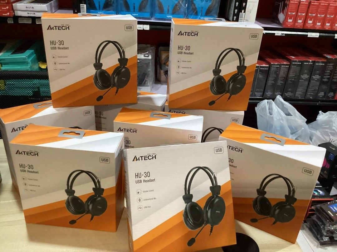 A4Tech HU-30 Comfort Fit Stereo USB Headset, Audio, Headphones ...