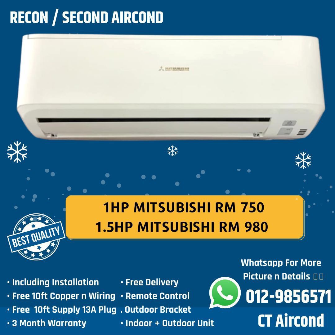 Ai103 1.5hp Mitsubishi Aircond, TV & Home Appliances, Air Conditioners ...
