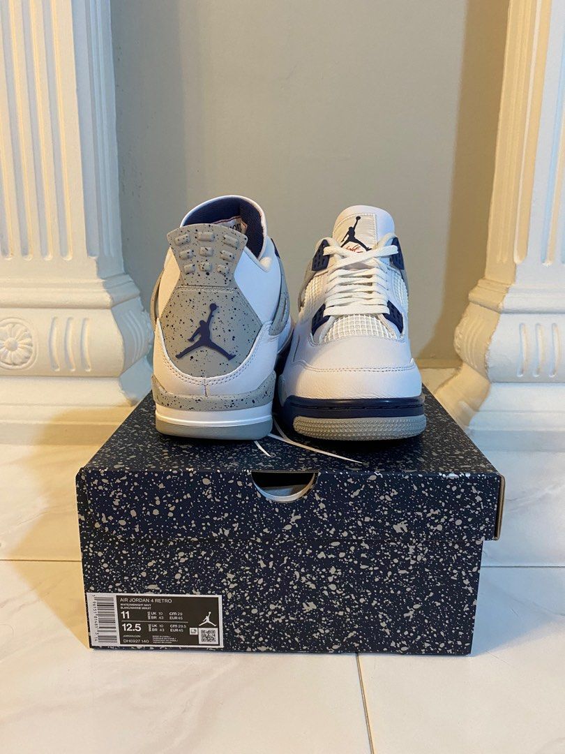 Air Jordan 4 Retro ‘Midnight Navy’, Men's Fashion, Footwear, Sneakers ...