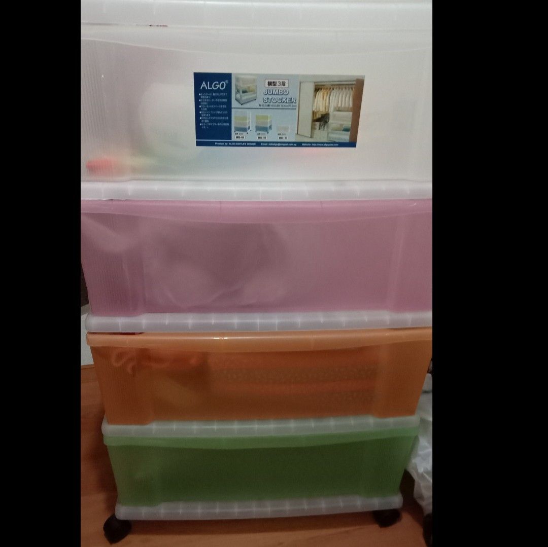 Algo Jumbo Stocker (4-tier storage box cabinet, plastic drawers ...