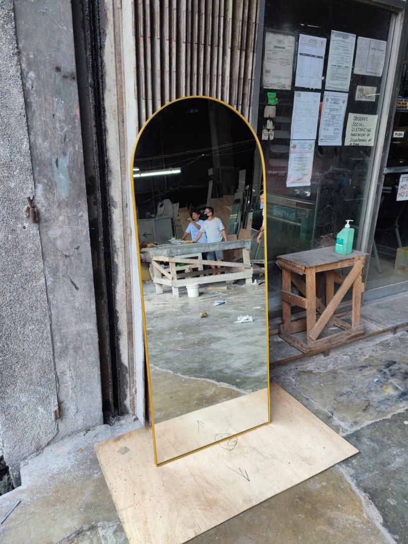 Arc mirror with gold frame, Furniture & Home Living, Home Decor ...