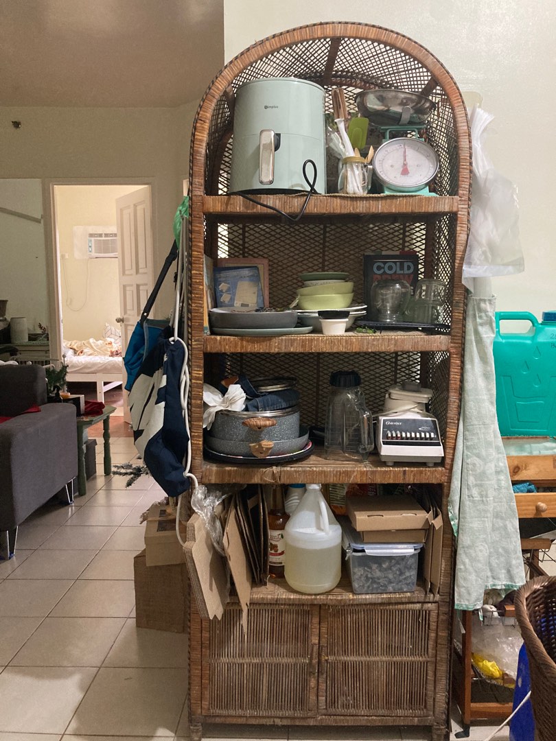 Arch Rattan Display Shelf Cabinet, Furniture & Home Living, Furniture ...