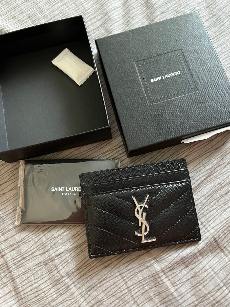 Authentic ysl card holder, Luxury, Bags & Wallets on Carousell