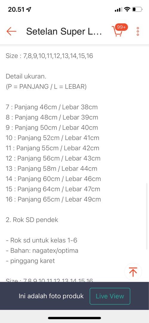 Baju sd Kelas 2 ukuran terlampir, baru hanya dipake display 2x, Fesyen ...