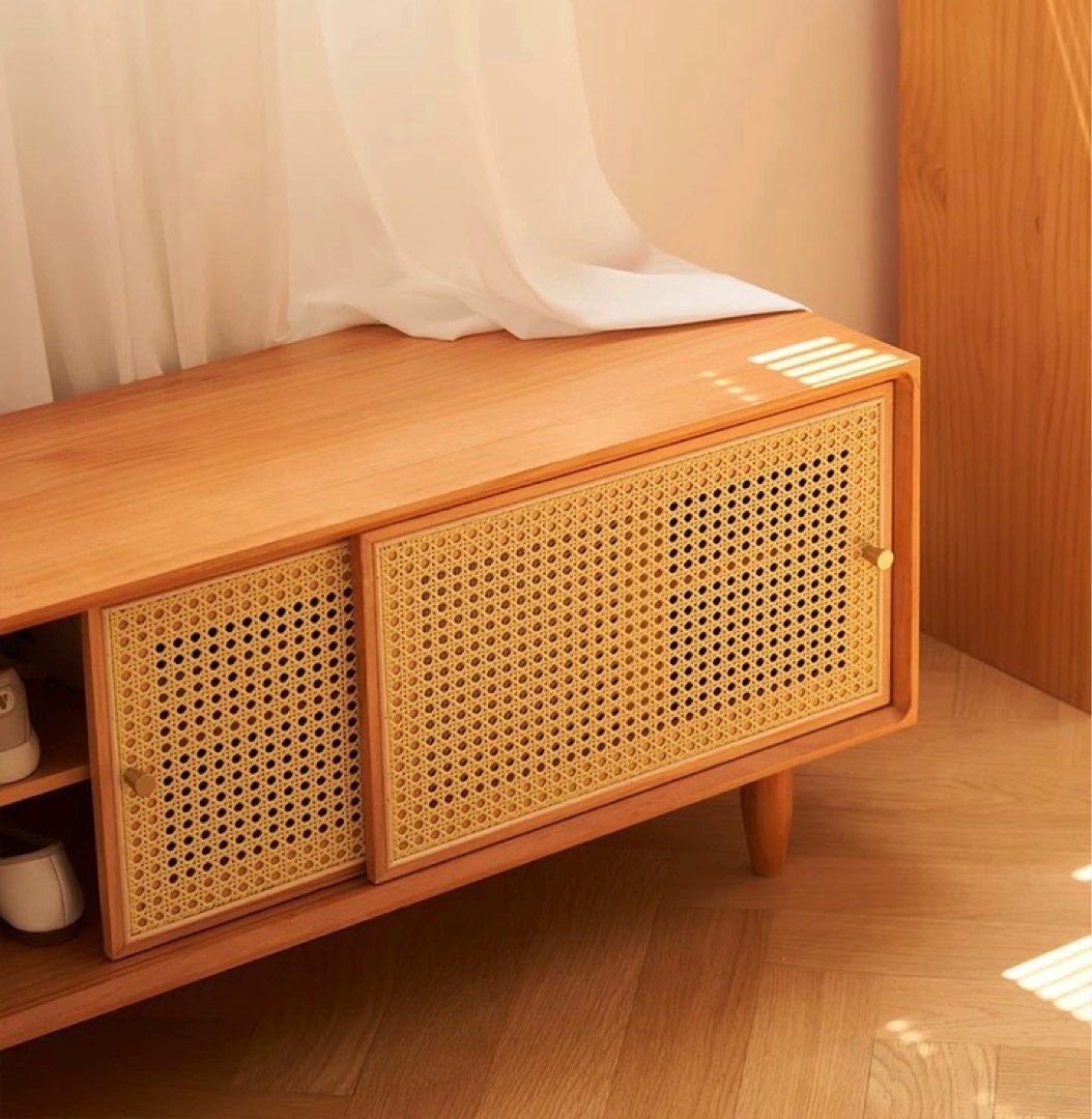 Customise Wooden Bench Shoe Rack Shelves Shelf Rattan Cabinet Shoerack ...