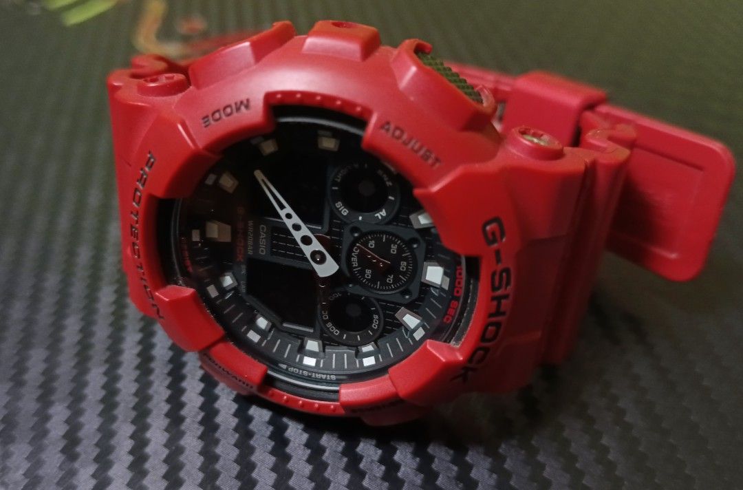 CASIO Gshock ga100 coke red, Men's Fashion, Watches & Accessories ...